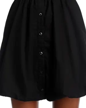 Aqua Button-front Bubble Dress