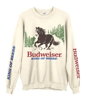 Junk Food Clothing Budweiser Clydesdale Fleece Sweatshirt - Sand