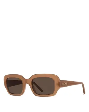 Loewe Loewe Slim Rectangular Sunglasses, 54mm Brown/brown