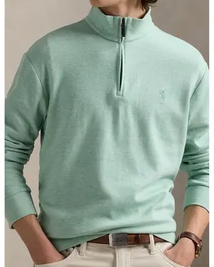 Polo Ralph Lauren Luxury Double Knit Jacquard Quarter Zip Pullover