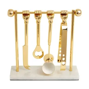 Jonathan Adler Barbell Barware Set - Gold