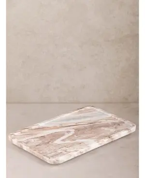 GAURI KOHLI Clover Beige Marble Tray