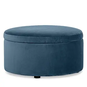 Bloomingdale'S Alta Medium Round Storage Ottoman, In Fabric - Amici Denim