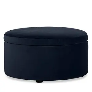 Bloomingdale'S Alta Medium Round Storage Ottoman, In Fabric Amici Indigo