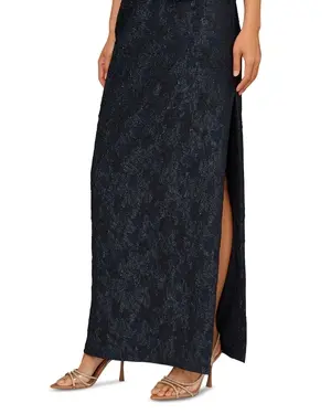 Aidan Mattox Stretch Jacquard One Shoulder Gown