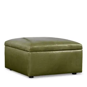 Bloomingdale'S Alice Medium Square Storage Ottoman, In Leather Brighton Everglade