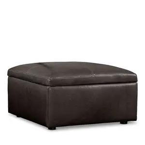 Bloomingdale'S Alice Medium Square Storage Ottoman, In Leather - Brighton Mink