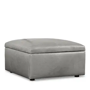 Bloomingdale'S Alice Medium Square Storage Ottoman, In Leather Brighton Pewter