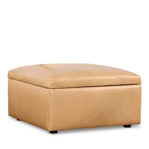 Bloomingdale'S Alice Medium Square Storage Ottoman, In Leather Tuscany Fawn