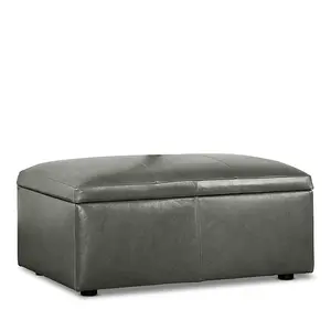 Bloomingdale'S Auburn Medium Rectangle Ottoman, In Leather Brighton Loden