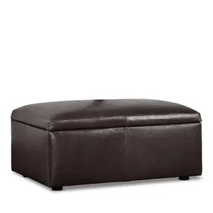 Bloomingdale'S Auburn Medium Rectangle Ottoman, In Leather Brighton Mink