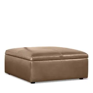 Bloomingdale'S Alice Large Square Storage Ottoman, In Leather - Brighton Dune