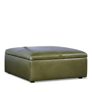 Bloomingdale'S Alice Large Square Storage Ottoman, In Leather - Brighton Everglade