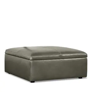Bloomingdale'S Alice Large Square Storage Ottoman, In Leather - Brighton Loden