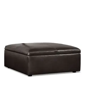 Bloomingdale'S Alice Large Square Storage Ottoman, In Leather - Brighton Mink