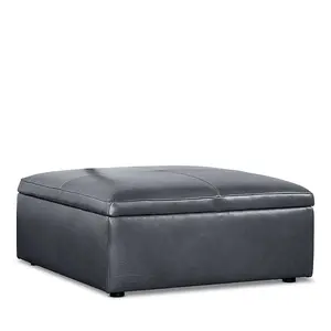 Bloomingdale'S Alice Large Square Storage Ottoman, In Leather - Brighton Shadow