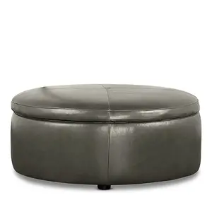 Bloomingdale'S Alta Large Round Storage Ottoman, In Leather - Brighton Loden