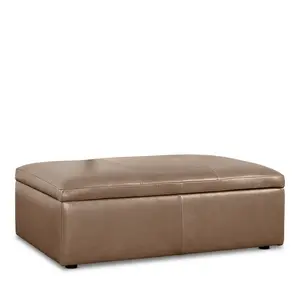 Bloomingdale'S Auburn Large Rectangle Storage Ottoman, In Leather - Brighton Dune