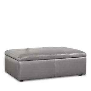 Bloomingdale'S Auburn Large Rectangle Storage Ottoman, In Leather - Brighton Pewter