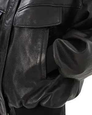 LAMARQUE Trevanna Leather Bomber Jacket - Black