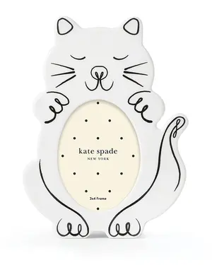 Kate Spade New York Wild Things 4 X 3 Cat Picture Frame - Off White