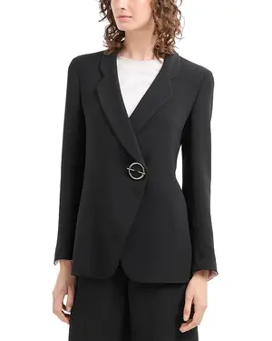 Emporio Armani Crepe Cady Blazer With Metal Closure