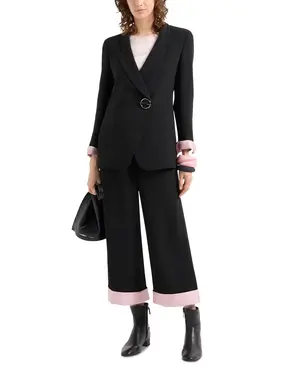 Emporio Armani Crepe Cady Blazer With Metal Closure