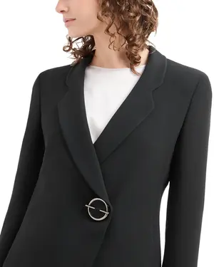 Emporio Armani Crepe Cady Blazer With Metal Closure