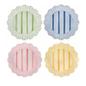 JULISKA Cabana Stripe Melamine Dinner Plate, Set Of 4 - Assorted