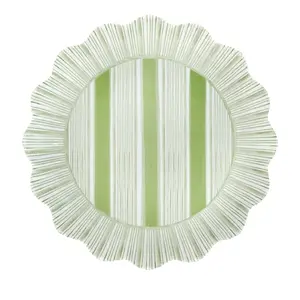 JULISKA Cabana Stripe Melamine Dessert/salad Plate, Set Of 4 Seagrass G
