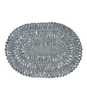 JULISKA Straw Loop Oval Placemat - Chambray