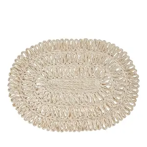 JULISKA Straw Loop Oval Placemat - Whitewash