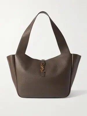 Saint Laurent Le 5 À 7 Bea Textured-leather Tote - Brown