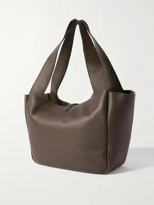 Saint Laurent Le 5 À 7 Bea Textured-leather Tote - Brown