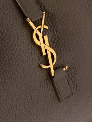 Saint Laurent Le 5 À 7 Bea Textured-leather Tote - Brown
