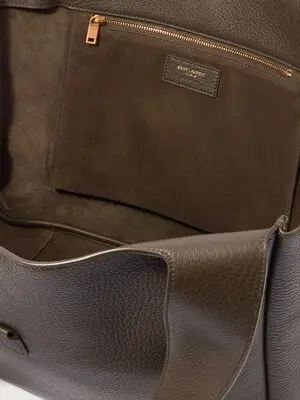 Saint Laurent Le 5 À 7 Bea Textured-leather Tote - Brown
