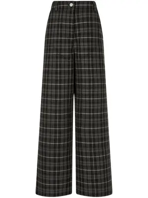 STUDIO TOMBOY Tartan Check Wide-leg Trousers