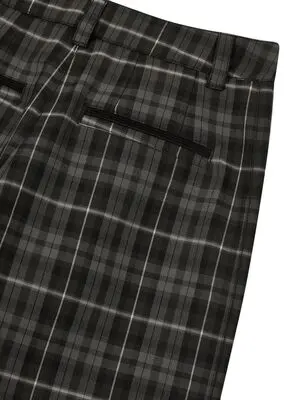 STUDIO TOMBOY Tartan Check Wide-leg Trousers