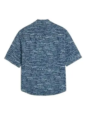 Marni Logo Western Denim Shirt - Blue