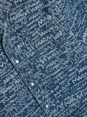 Marni Logo Western Denim Shirt - Blue