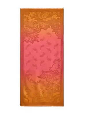 Etro Paisley-print Silk Scarf - Orange