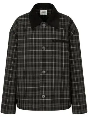 STUDIO TOMBOY Tartan Jacket With Corduroy Collar