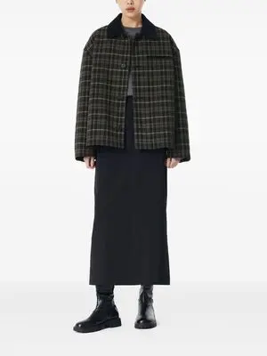 STUDIO TOMBOY Tartan Jacket With Corduroy Collar