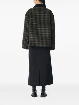 STUDIO TOMBOY Tartan Jacket With Corduroy Collar