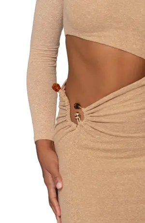 JLUXLABEL Cutout Long Sleeve Maxi Dress