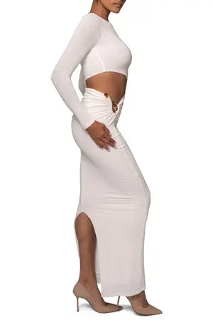 JLUXLABEL Cutout Long Sleeve Maxi Dress