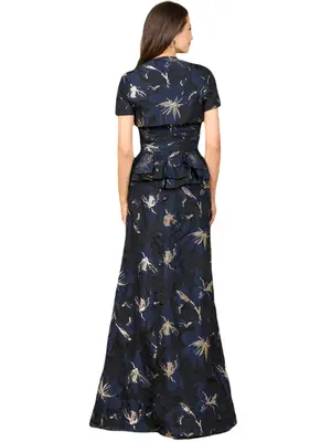 LARA NEW YORK Strapless Brocade Gown With Bolero