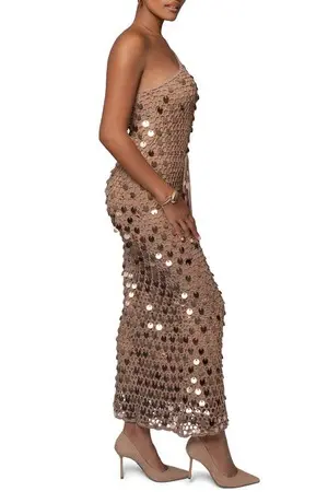 JLUXLABEL Opulent Paillette One-shoulder Maxi Dress
