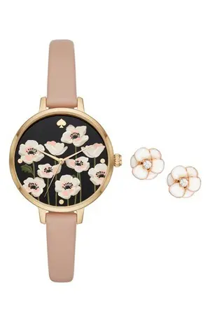 Kate Spade New York Peony Watch And Stud Earrings Set