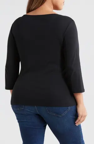 Caslon Boat Neck Long Sleeve Tee